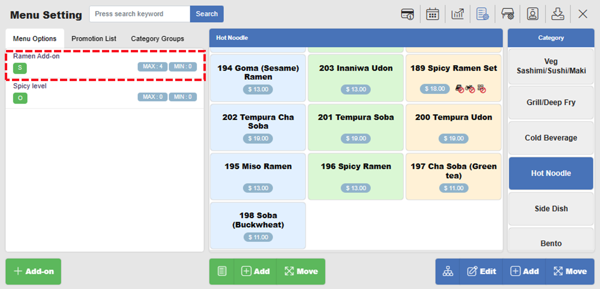 Menu Options (spicy level, add-ons, etc.) - Nstory Insider