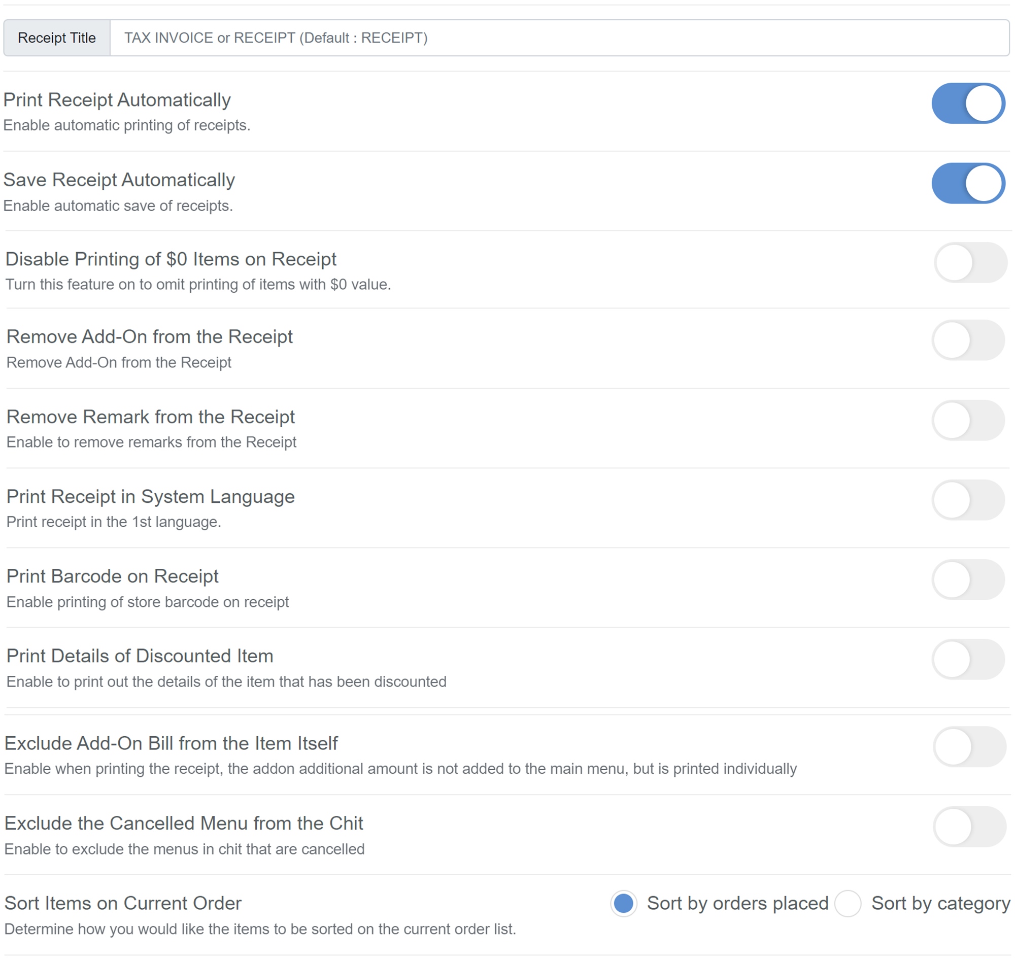 Printer and Order Chit / Receipt Setting - Nstory Insider