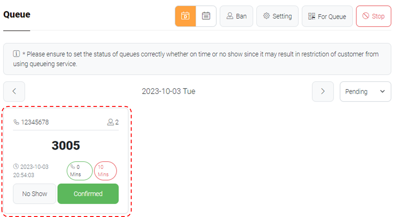Manage queues and call customers - Nstory Insider
